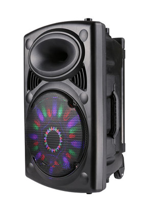 Professional Disco Light Bluetooth Speaker With Trolley And Wheels , Battery Powered