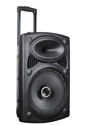 Professional Disco Light Bluetooth Speaker With Trolley And Wheels , Battery Powered