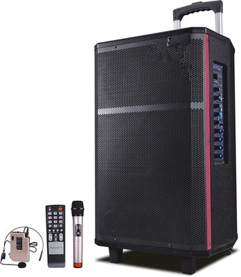 Wooden Trolley Portable Speaker System With Bluetooth , Party Active PA Speaker