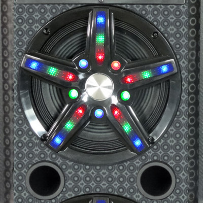 Double 12" Subwoofer Disco Light Bluetooth Speaker With Bass And Microphone