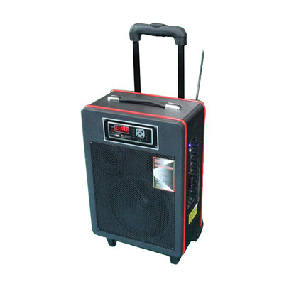 Rechargeable Led Display Portable Bluetooth Trolley Speaker With Wireless Microphone