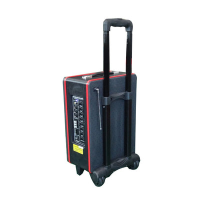 Rechargeable Led Display Portable Bluetooth Trolley Speaker With Wireless Microphone