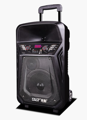 Lithium Battery Rechargeable Trolley Speaker With Wireless Microphone / Bluetooth