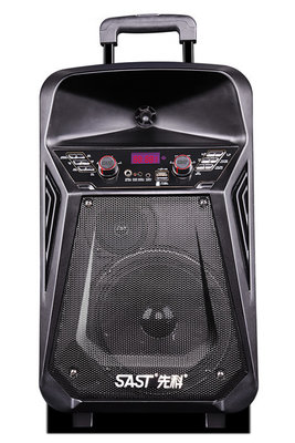 Lithium Battery Rechargeable Trolley Speaker With Wireless Microphone / Bluetooth