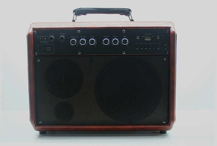 6.5 Inch Leather Cover Portable Pa Speaker , Usb Powered Portable Speakers