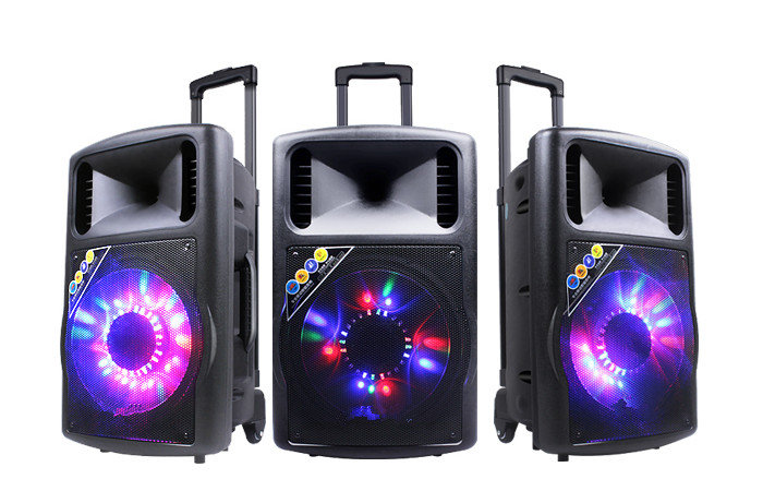 Wireless Disco Light Rechargeable Trolley Speaker For Party / Bluetooth Dj Speakers