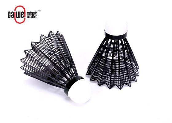 PE Feather Plastic Badminton Shuttlecock Cork Head Black Color Low Weight