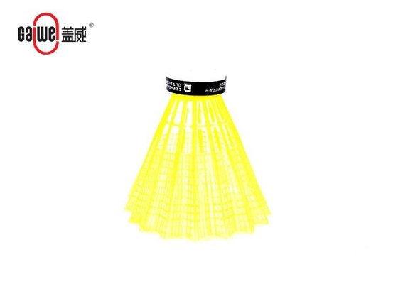 Yellow Synthetic Feather Shuttlecock , Badminton Shuttlecock For Outdoor Play
