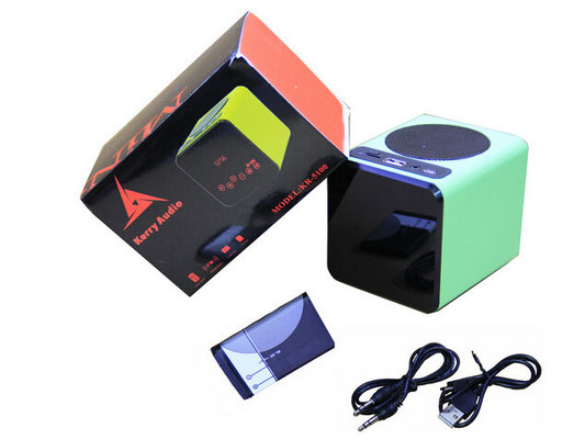 Wooden square portable NFC bluetooth speaker with fm radio