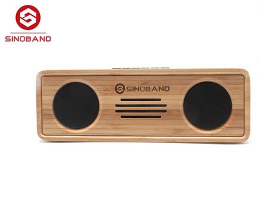 Desktop Bamboo Bluetooth Cube Speakers for Ipad / Cell Phone / Computer