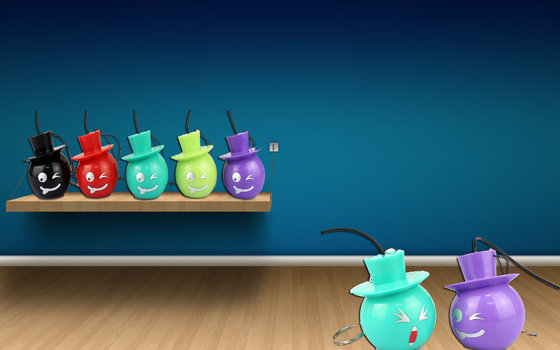 Multifuntional Cute Bluetooth Stereo Speaker Bomb With Cap For Cell Phones