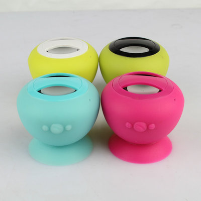 Suction Cup Red Rechargeable Bluetooth Speaker With USB
