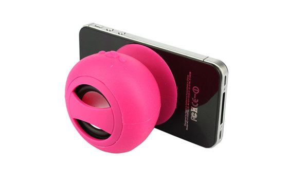 Suction Cup Red Rechargeable Bluetooth Speaker With USB