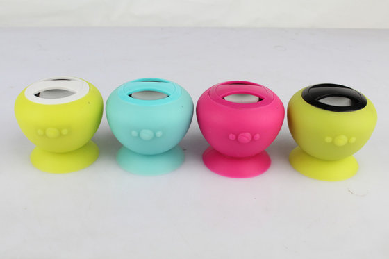 Suction Cup Red Rechargeable Bluetooth Speaker With USB