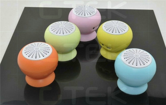 Mushroom Silicone iPad Iphone Bluetooth Speaker Waterproof With Suction Cup
