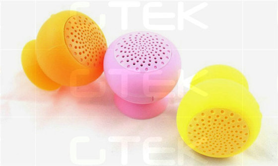 Mushroom Silicone iPad Iphone Bluetooth Speaker Waterproof With Suction Cup