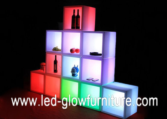 Polyethylene Plastic LED Cube Furniture container lighting / led Flower Pot