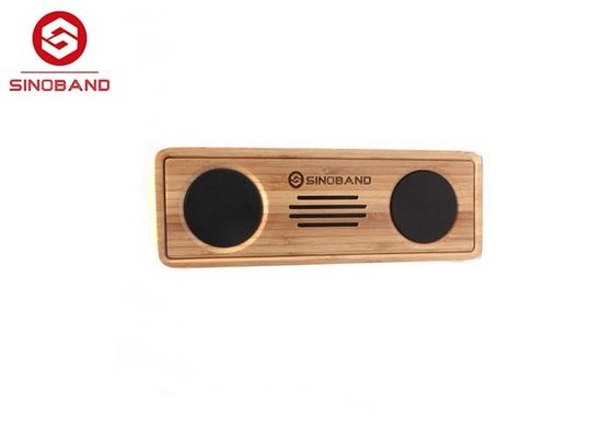 Desktop Bamboo Bluetooth Cube Speakers for Ipad / Cell Phone / Computer