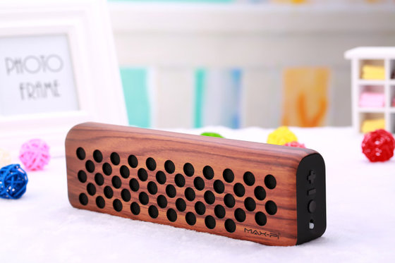 Stereo Wooden Top Bluetooth Speakers With USB Charger For Portable Wireless Audio Player