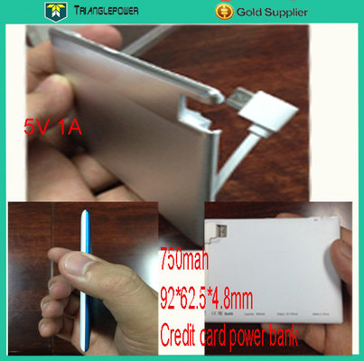 Mini emergency Credit Card Power Bank fast charge rechargeable mobile charger