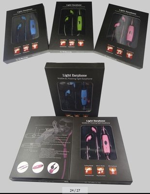 Light Up antique in ear earbuds hands free small LED Flashing for tablet