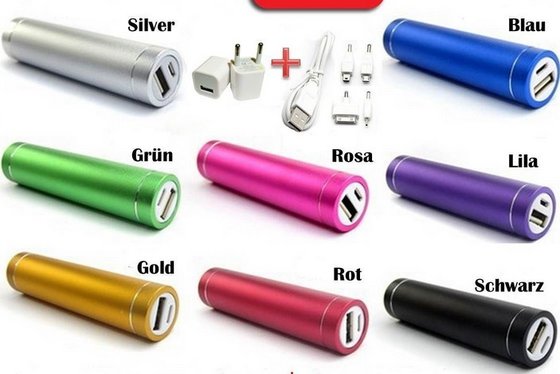 Emergency Metallic Mobile Power Bank 2600mAh Lithium – ion rechargeable
