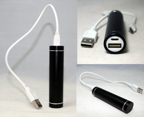 Black , silver smart phone power bank women flashlight super slim