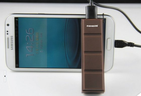 Chocolate USB Mobile Power Bank 2600mAh ABS / PC external for HTC