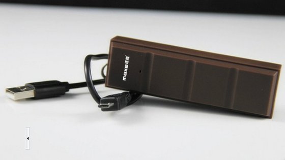Chocolate USB Mobile Power Bank 2600mAh ABS / PC external for HTC