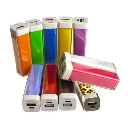 professional lipstick Mobile Power Bank 2600mAh ABS colorful power charger
