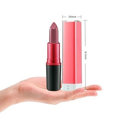 professional lipstick Mobile Power Bank 2600mAh ABS colorful power charger