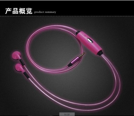 Hi - Fi sound light up earphones waterproof Blue , green , orange for ipad
