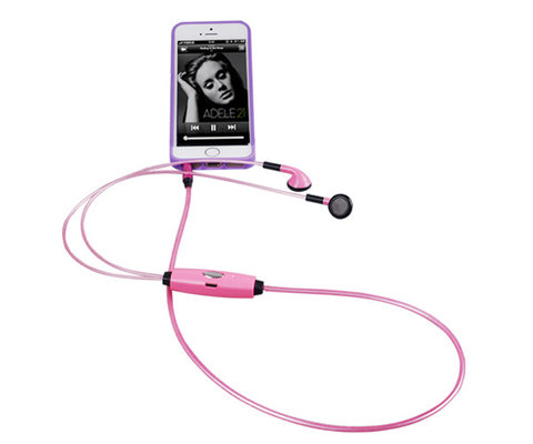 Blue led dynamic Light Up Earbuds hands free cool sport with Mic