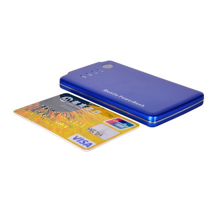 Blue Portable Ultra Thin Power Bank Aluminium Polymer lithium - ion