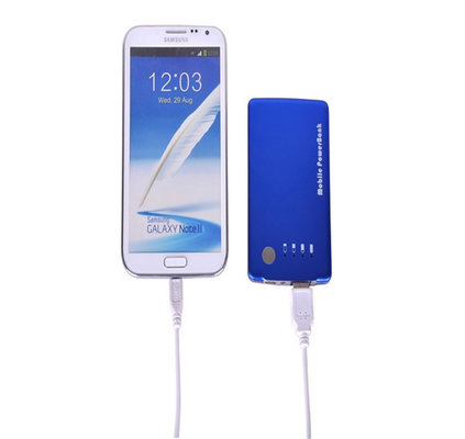 Blue Portable Ultra Thin Power Bank Aluminium Polymer lithium - ion