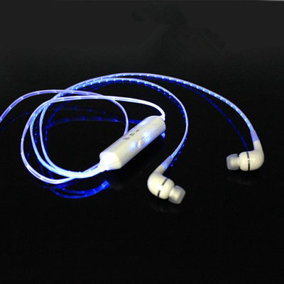 professional iphone 5 light up earphones with 110cm cable , red / Green / Pink