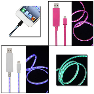 Visible Sync Light Up Cable Glowing for iPhone 5 / 5S / 5C / iPad 4 Air