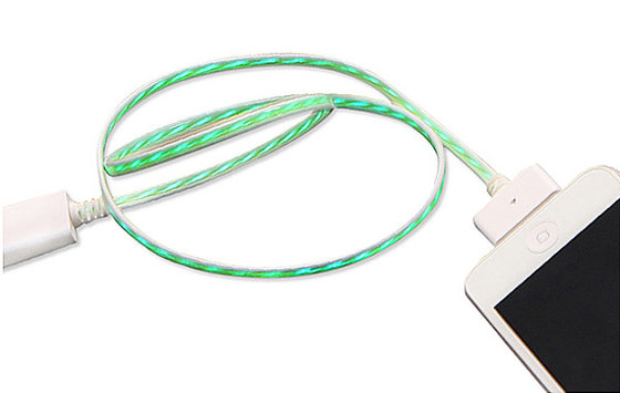 Visible waterproof LED Lightning Cable compatible charging cable for iphone 4