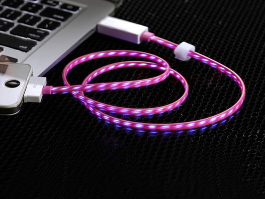 LED Light UP USB Charger Cable 30Pin Blue Visible for iPhone 4S