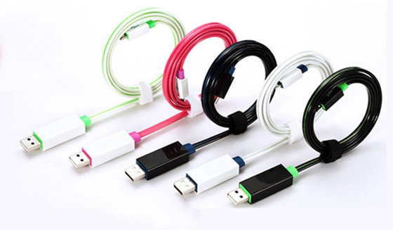 iphone 4 long lightning cable with micro usb , Blue / Green / Red / Purple