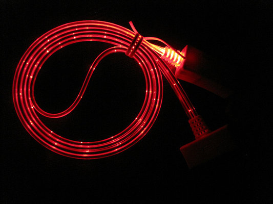 Micro retractable USB LED Lightning Cable for samsung , red / green / blue