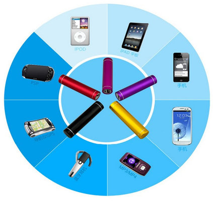 tube cylinder cell phone power bank 5600mah colorful metal mobile charger