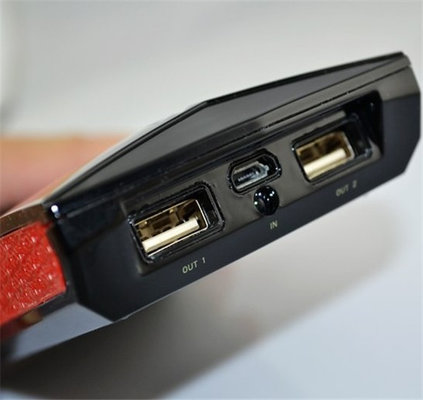 double usb smartphone power bank wallet manual With led flashlight