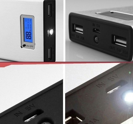 universal mobile power bank charger for smartphone , White / black