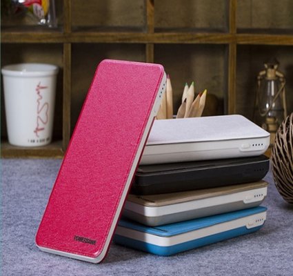 Women Mirror Dual USB Power Bank 10000mah red wallet mobile charger