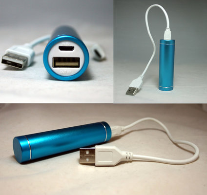 2200mah lipstick Rechargeable Power Bank Portable With high hand lamps