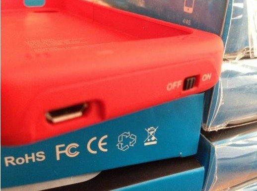 Women Emergency External Battery Case 1900mah colorful for Iphone 4 / 4s