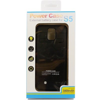 3800mah External Backup Case Battery Charger Flip Cover Case for Samsung Galaxy S5