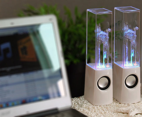 White / Black Water Dance Speaker portable Cylindrical wireless for PC