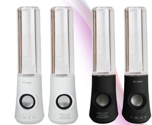 ABS / Acry Dancing Water Speakers Micro SD Slot USB Audio Rechargeable